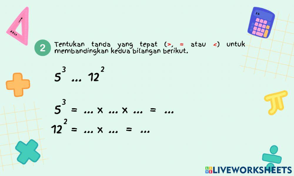 Tugas 7 - Konsep Perpangkatan online exercise for | Live Worksheets