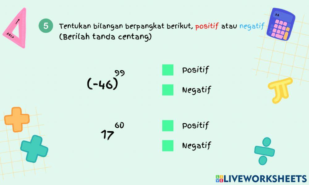 Tugas 7 - Konsep Perpangkatan online exercise for | Live Worksheets