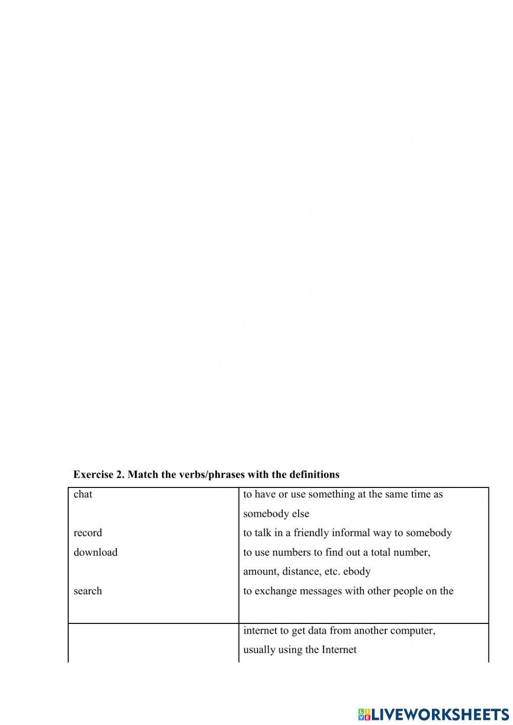 Tutor's handout exercise | Live Worksheets