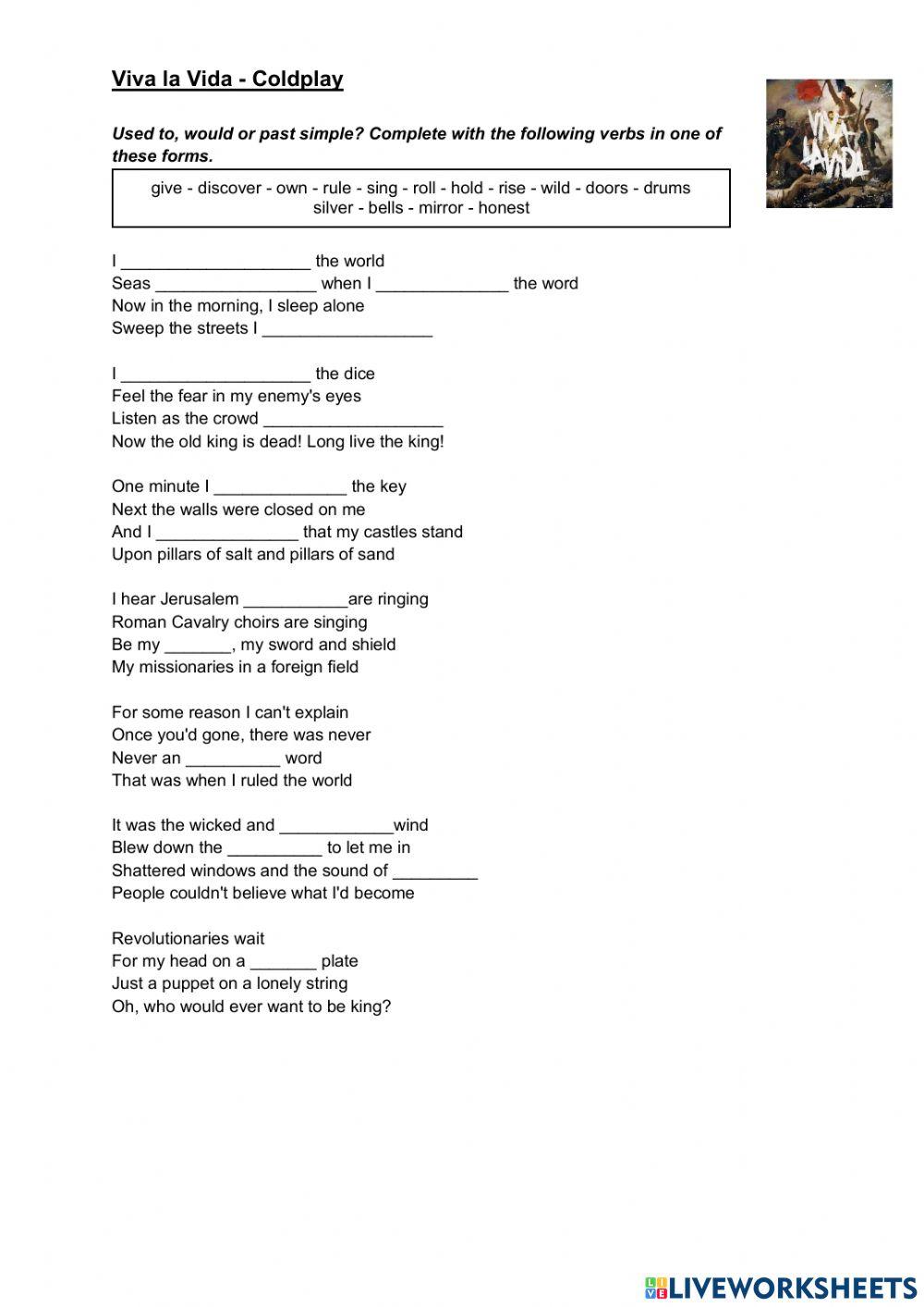 Used to online exercise for Pre-int | Live Worksheets