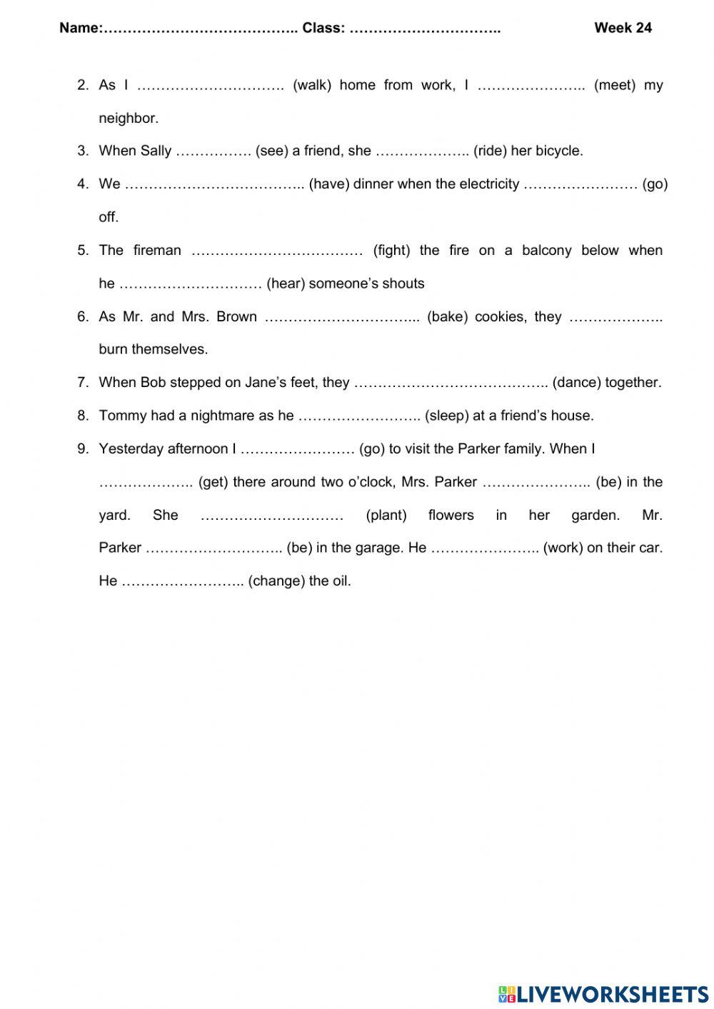 Ge5-weekend homework 24 worksheet | Live Worksheets
