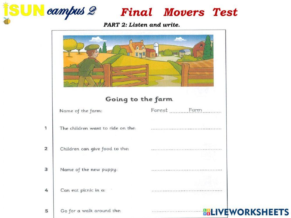 MOVERS | Free Interactive Worksheets | 2817733