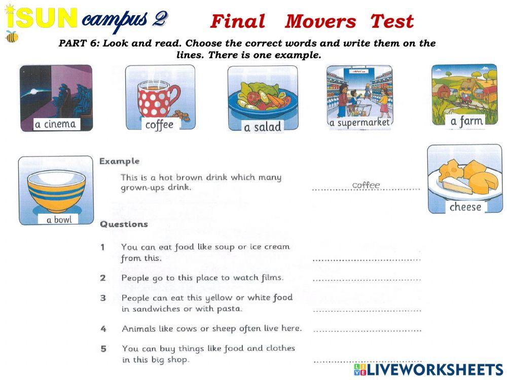 MOVERS | Free Interactive Worksheets | 2817733