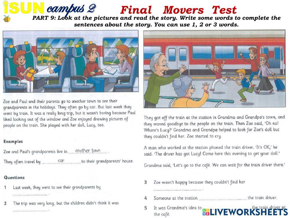 MOVERS | Free Interactive Worksheets | 2817733