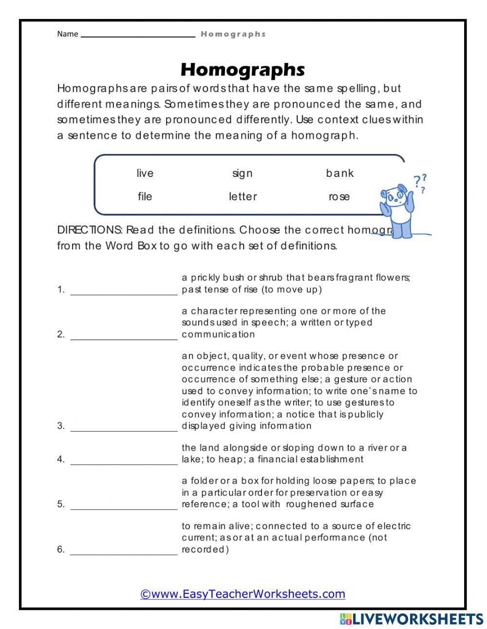 Homographs fill in 6859307 | Sylvia Burgos | Live