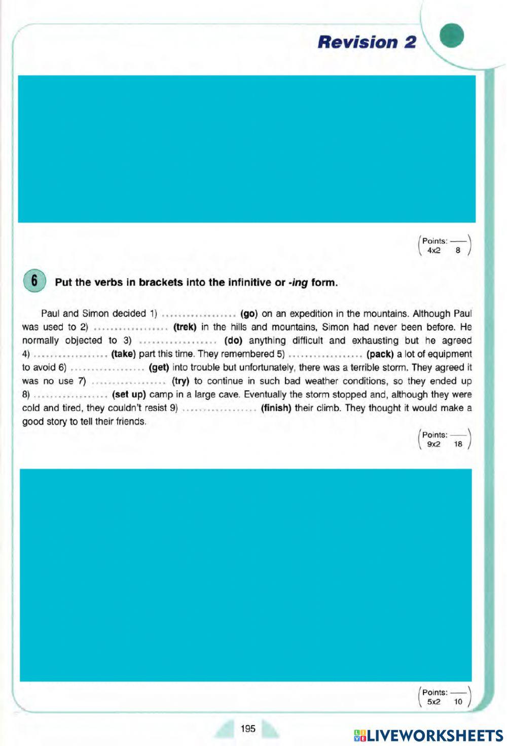 RU5-Revision 2 - Units(1-6) worksheet | Live Worksheets