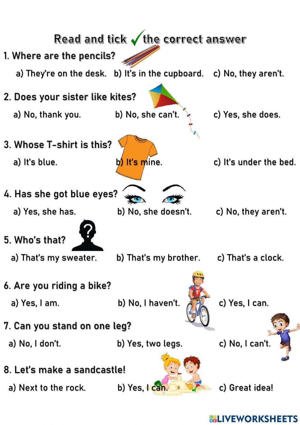 Amusement park Questions and Answers worksheet | Live Worksheets