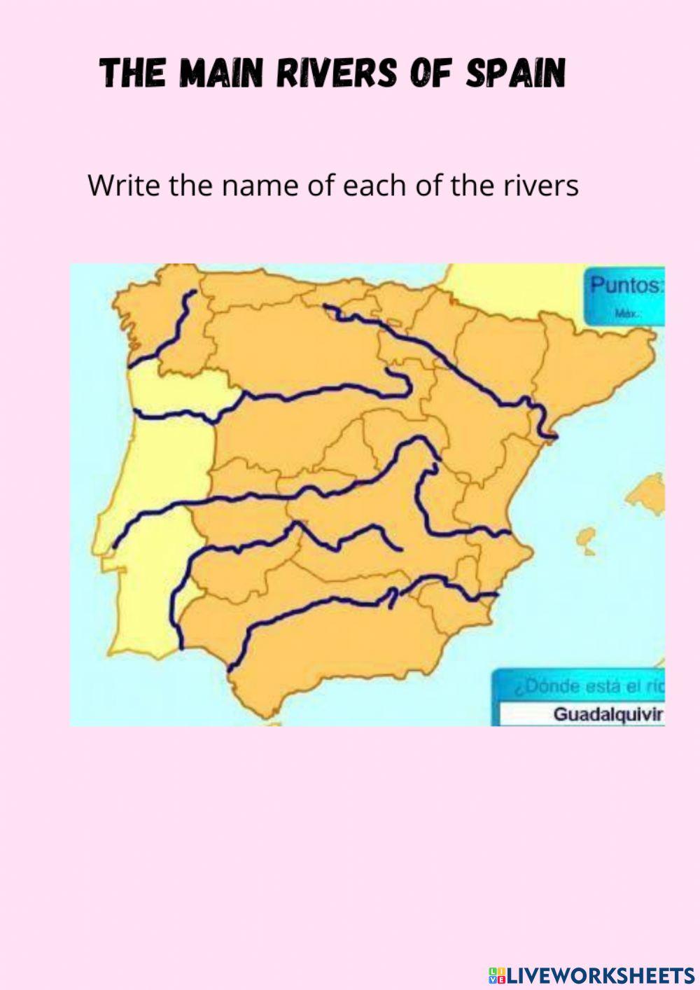 THE MAIN RIVERS OF SPAIN online exercise for | Live Worksheets