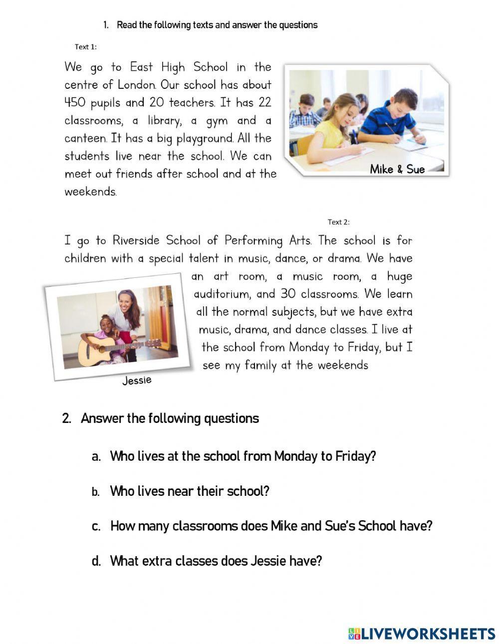 My school | Free Interactive Worksheets | 2005162