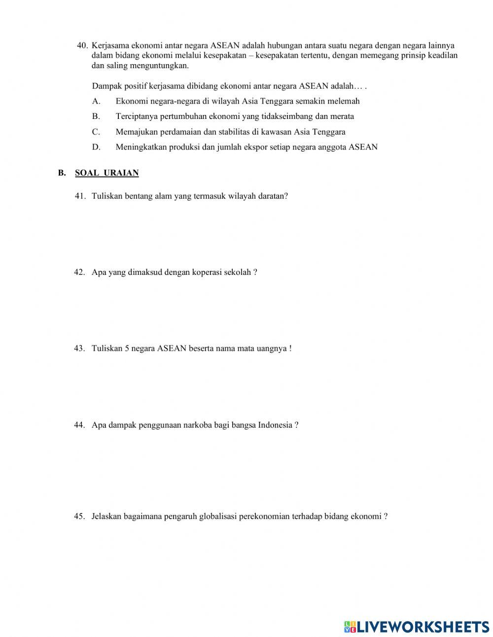 Ips online exercise for 6 | Live Worksheets