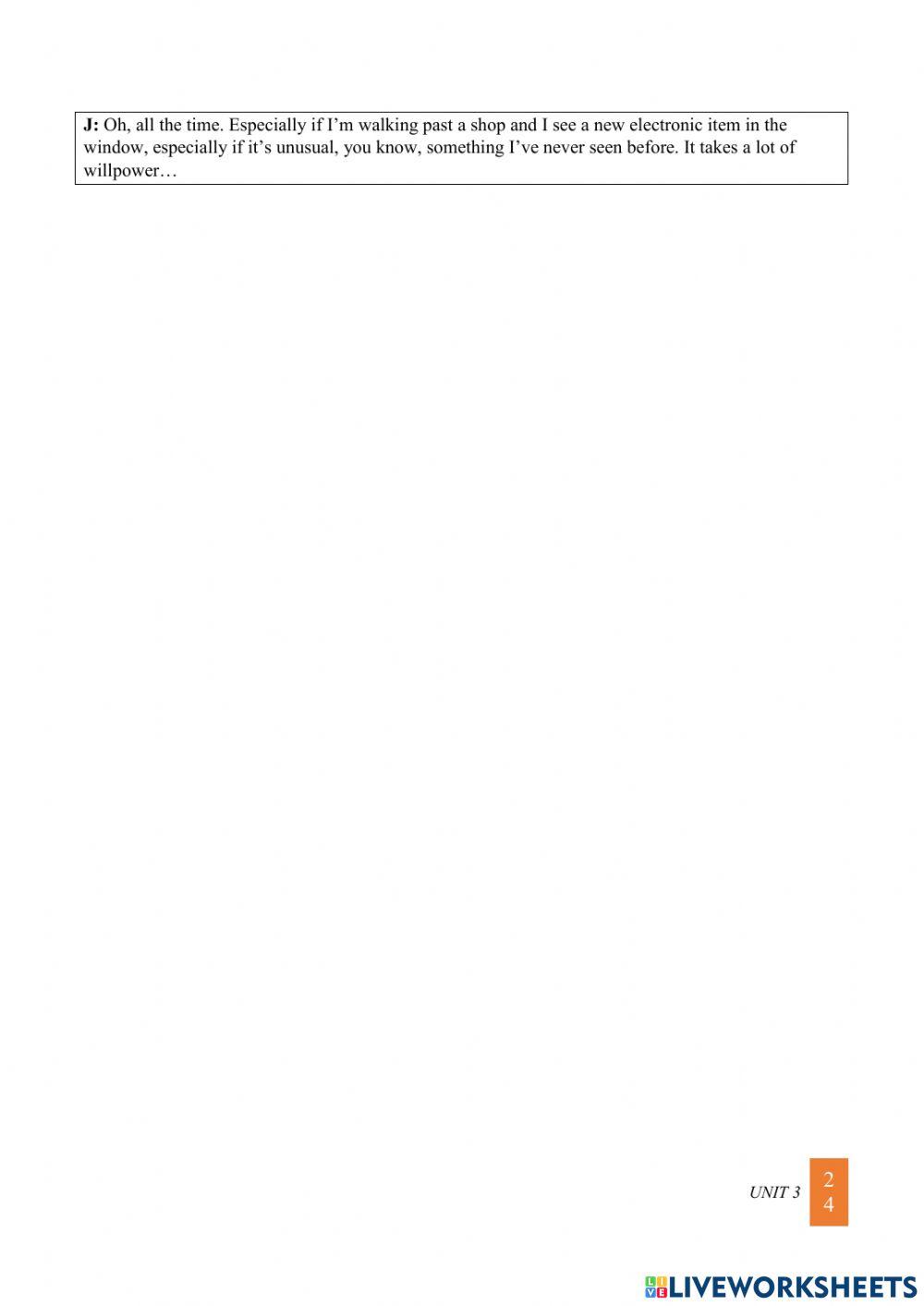 Listening Script worksheet | Live Worksheets