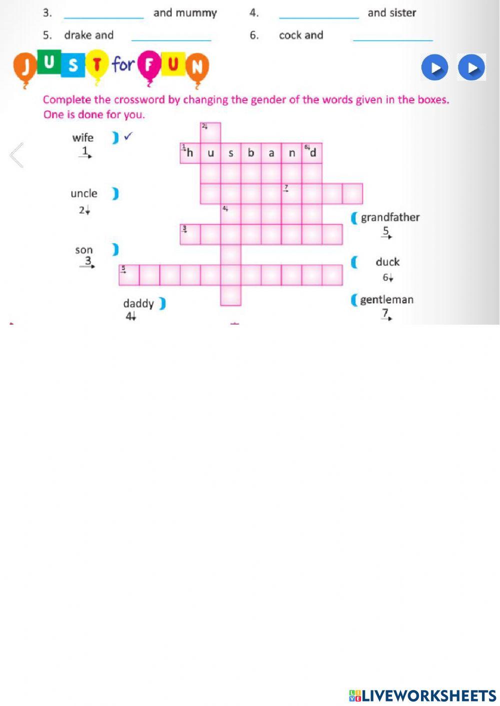 Gender | Free Interactive Worksheets | 2005571