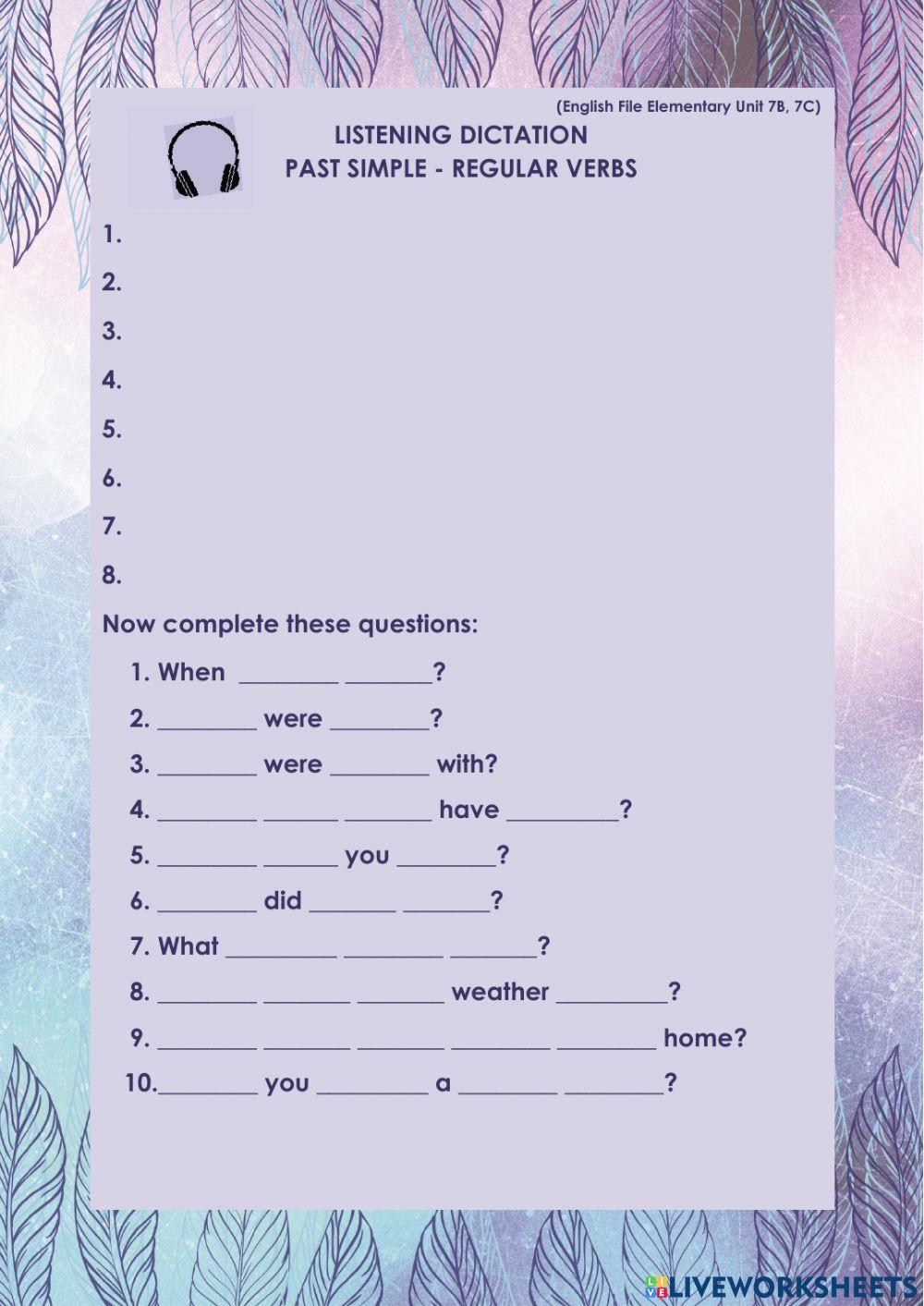 Past simple | Free Interactive Worksheets | 2005807