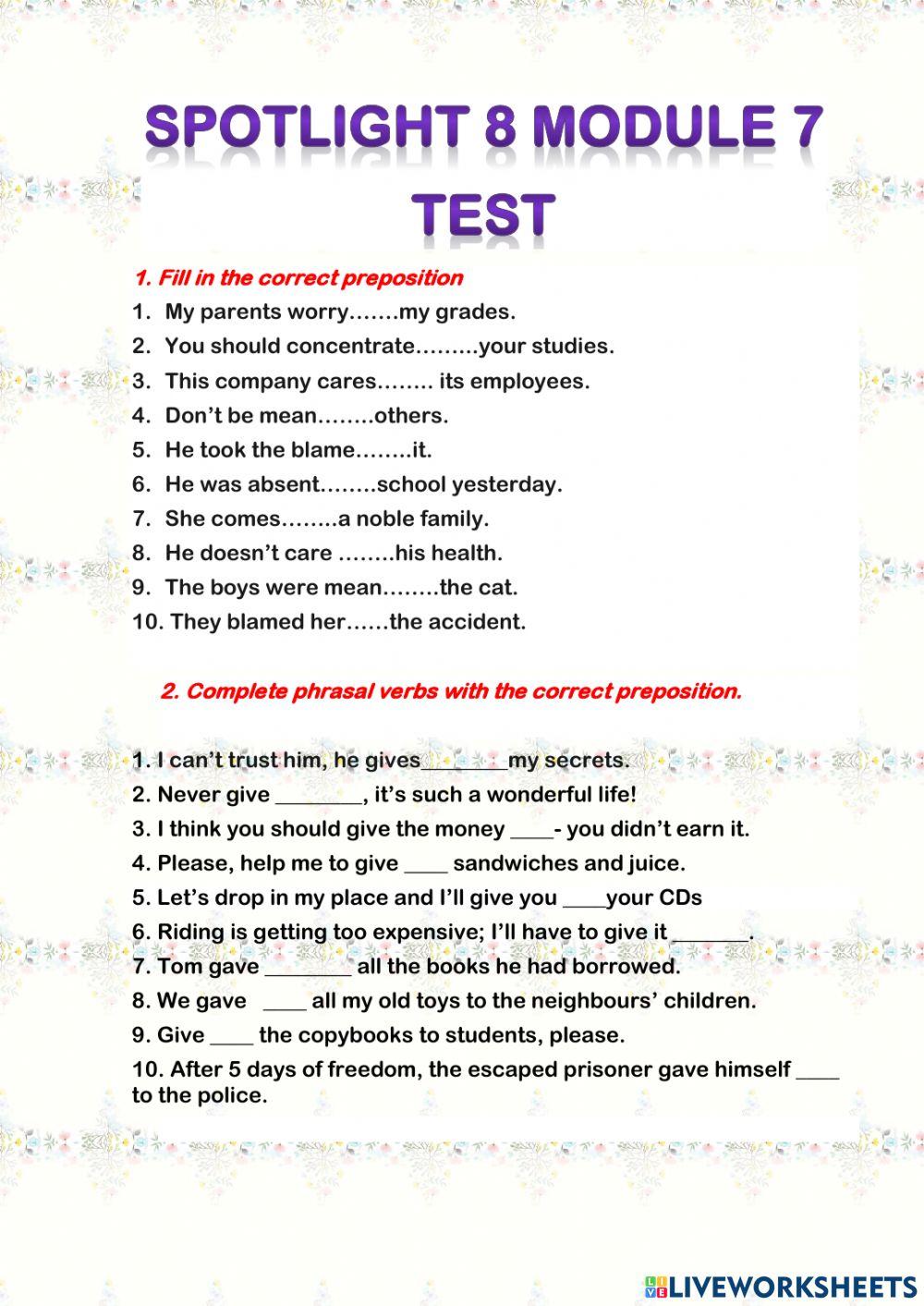 Spotlight 8 Mod… | Free Interactive Worksheets | 5328411