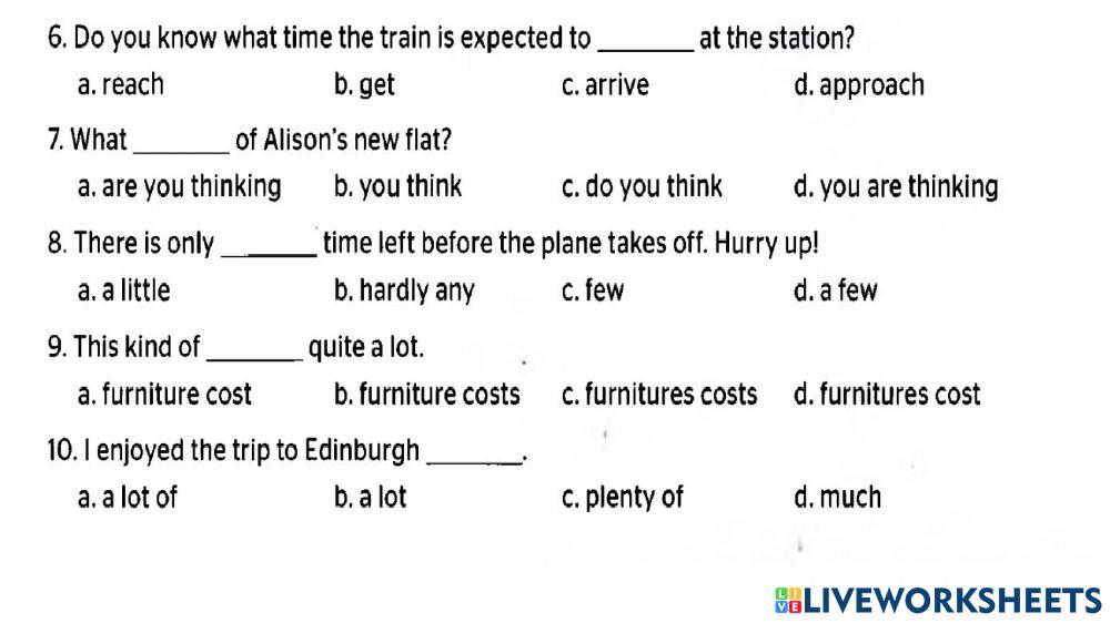 New Destination B2-Unit 1 (Vocab&grammar) worksheet | Live Worksheets