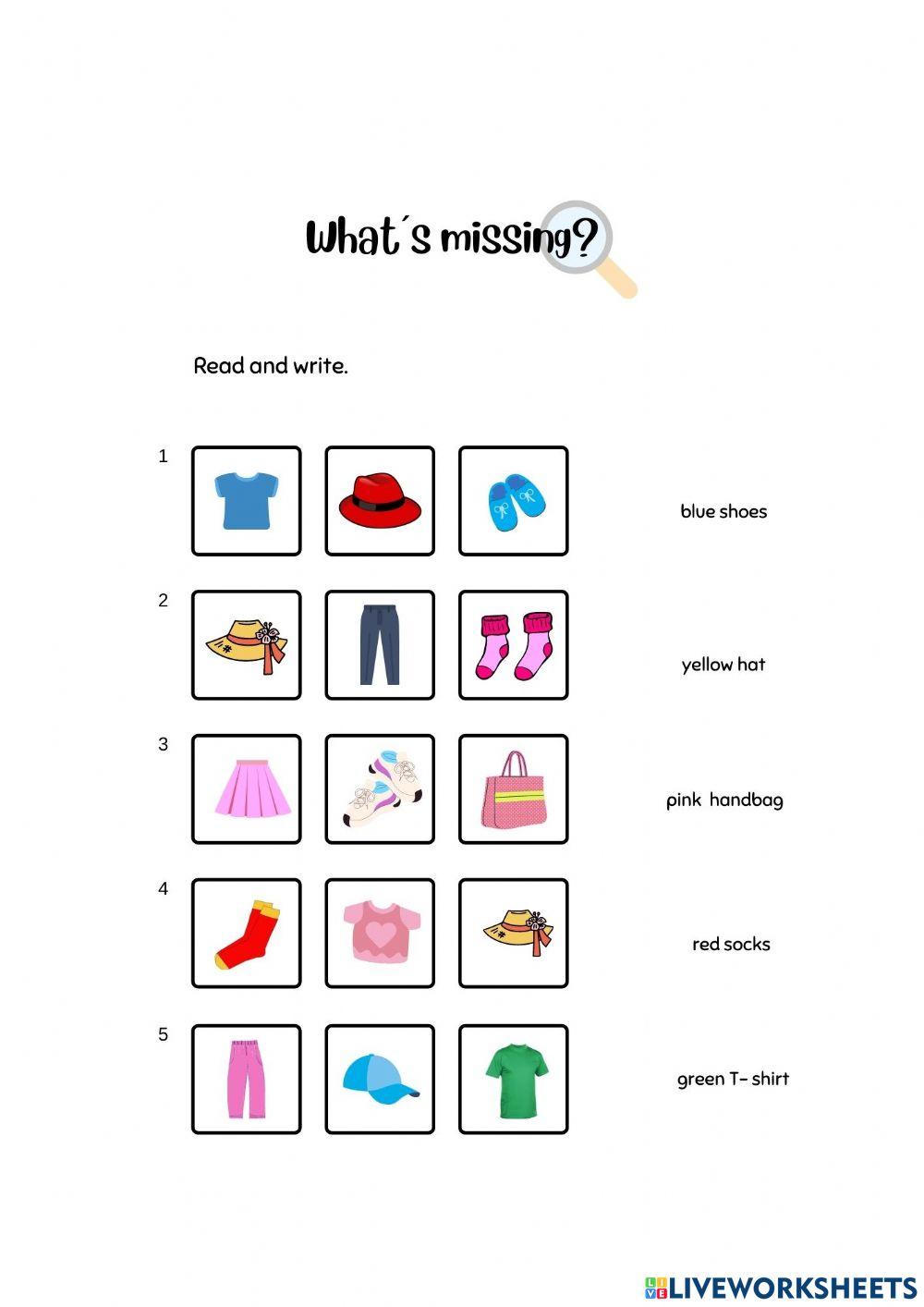 Clothes online exercise for 3 | Live Worksheets