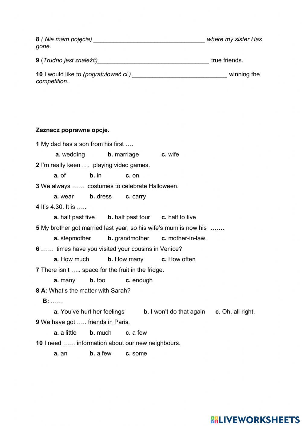 Unit 5 p worksheet | Live Worksheets