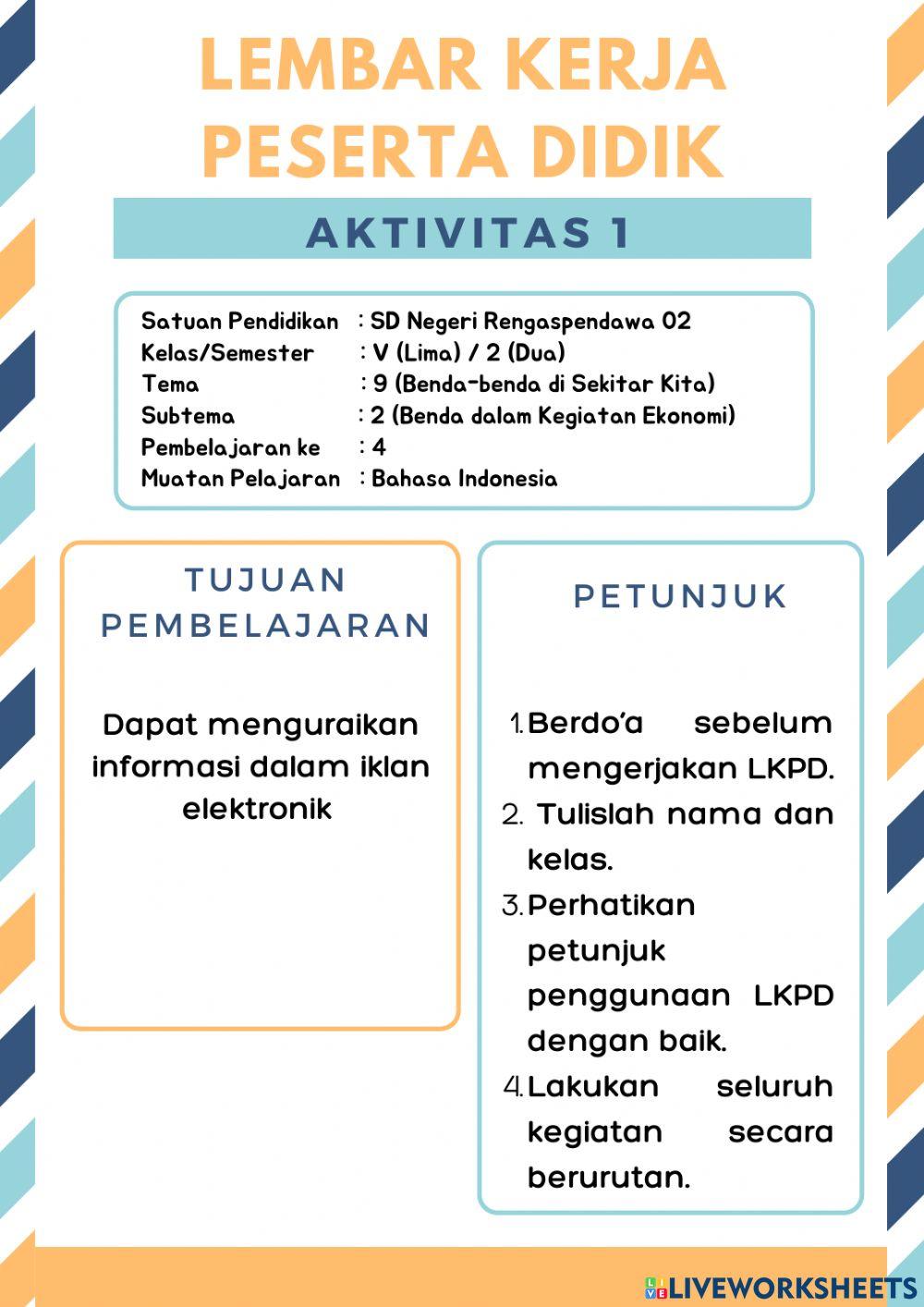 Lkpd online exercise for 5 | Live Worksheets