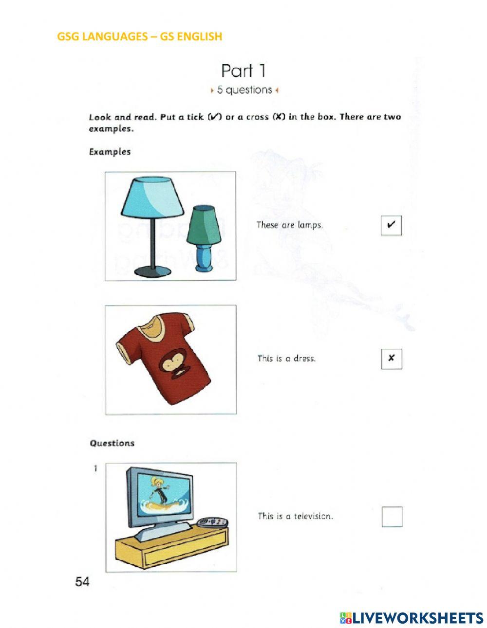 Skills Builder For Cambridge - Starters - Reading Part 1