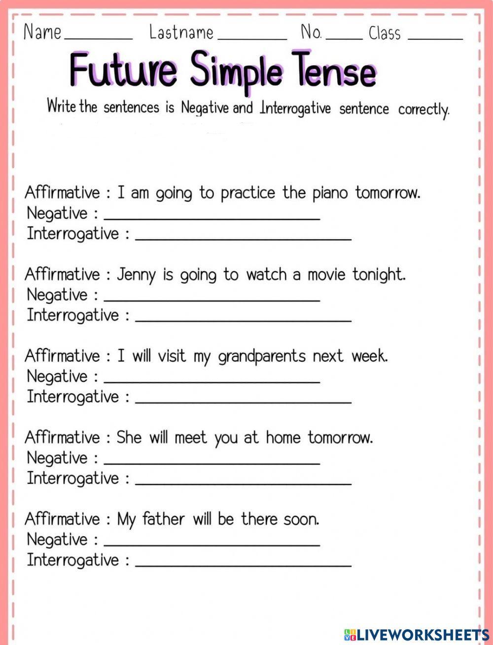Grammar future online exercise for | Live Worksheets