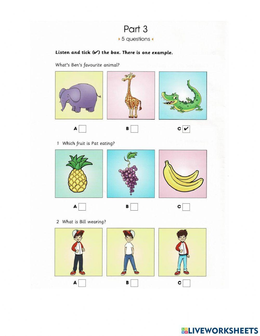 Skills Builder For Cambridge - Starters - Listening Part 3 - Test 8 ...