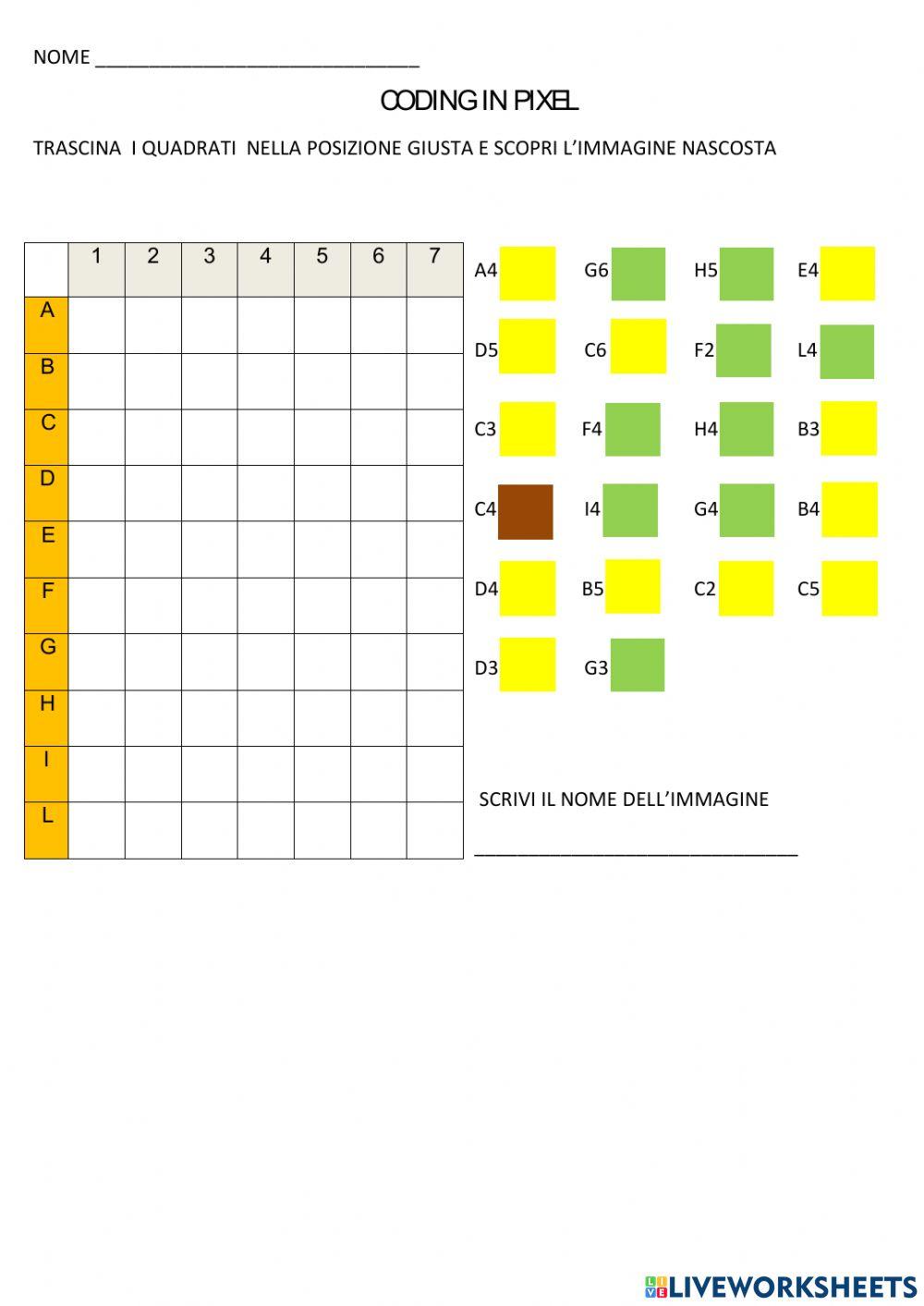 coding in Pixel -2 online exercise for | Live Worksheets