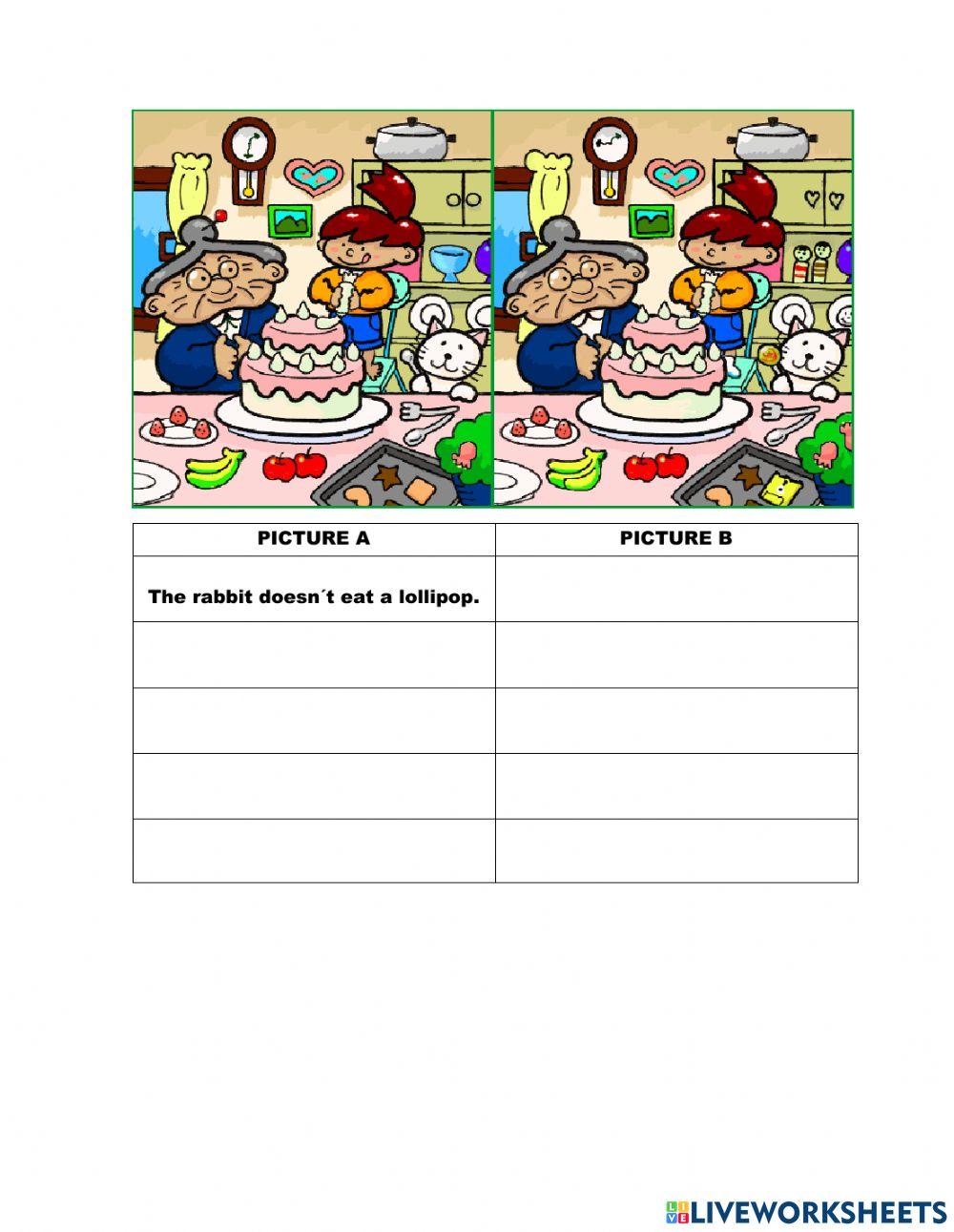 Find the differences online pdf worksheet | Live Worksheets