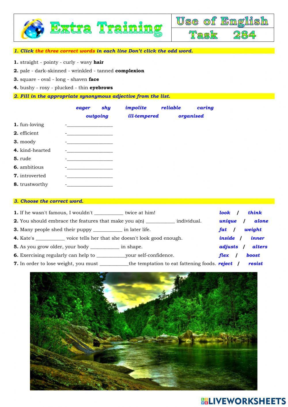 Extra Training 284 worksheet | Live Worksheets