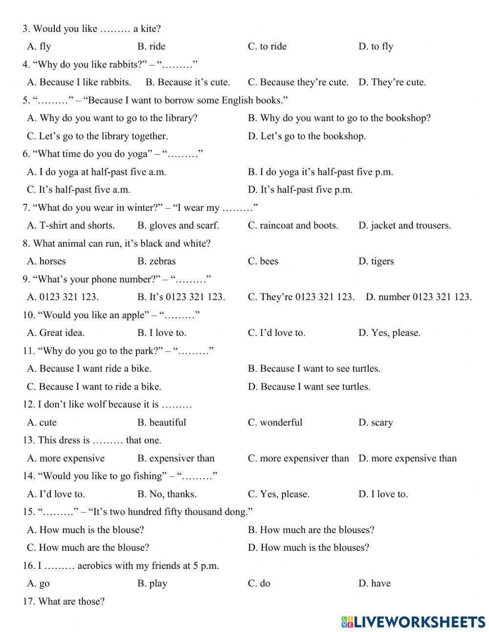 Group 4.2 - Test worksheet | Live Worksheets