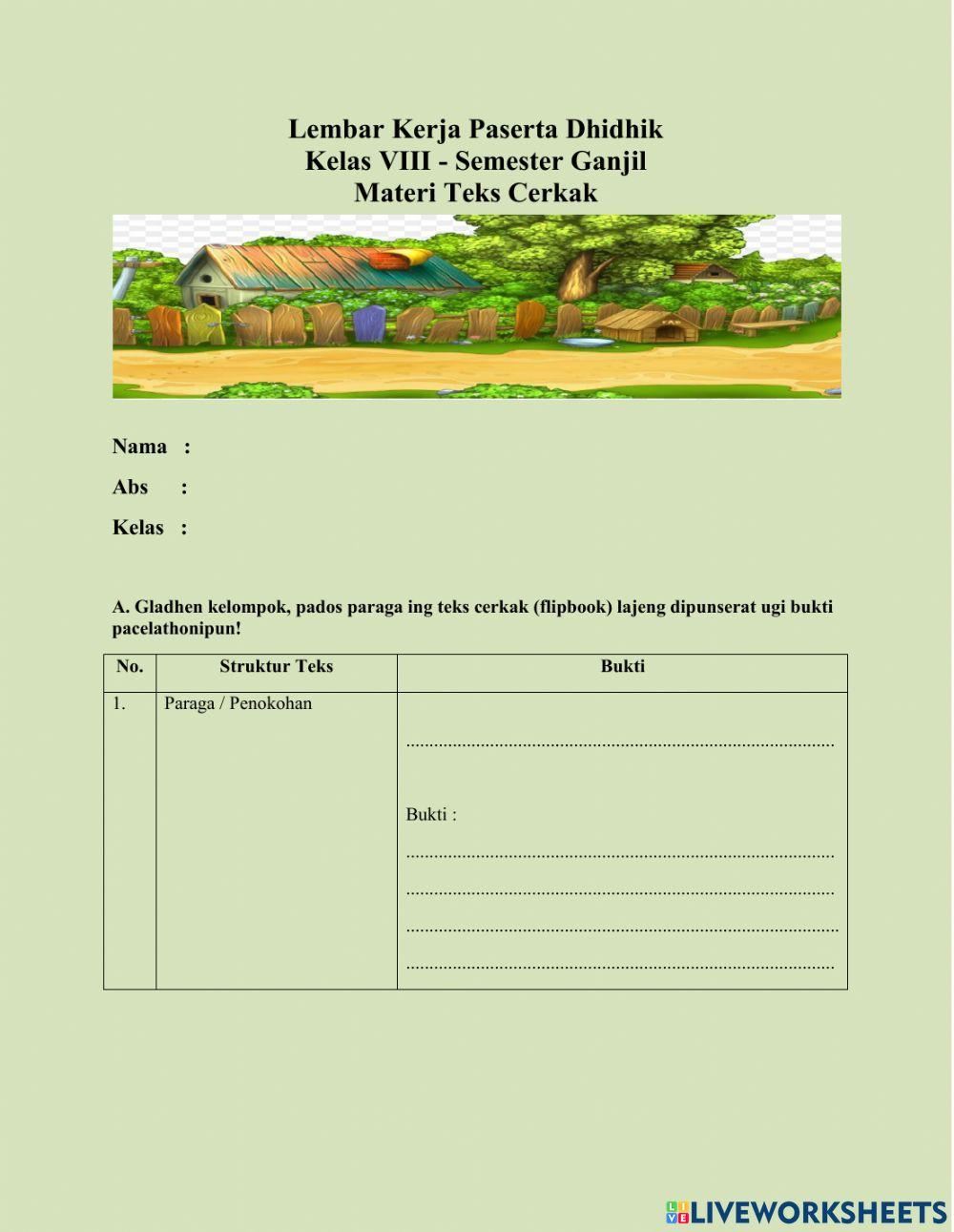 Cerkak interactive worksheet | Live Worksheets