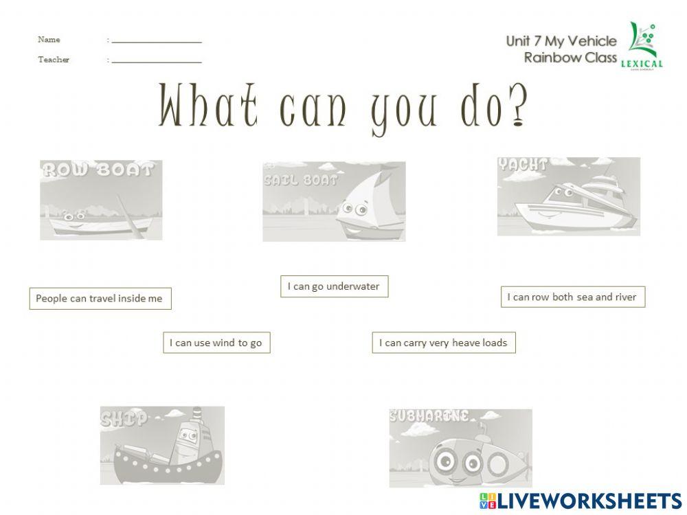 Vehicle 2 worksheet | Live Worksheets