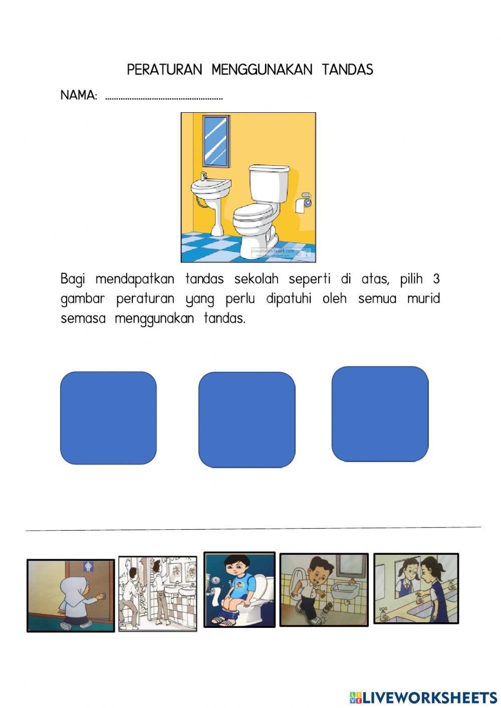 Peratur menggunakan tandas worksheet | Live Worksheets