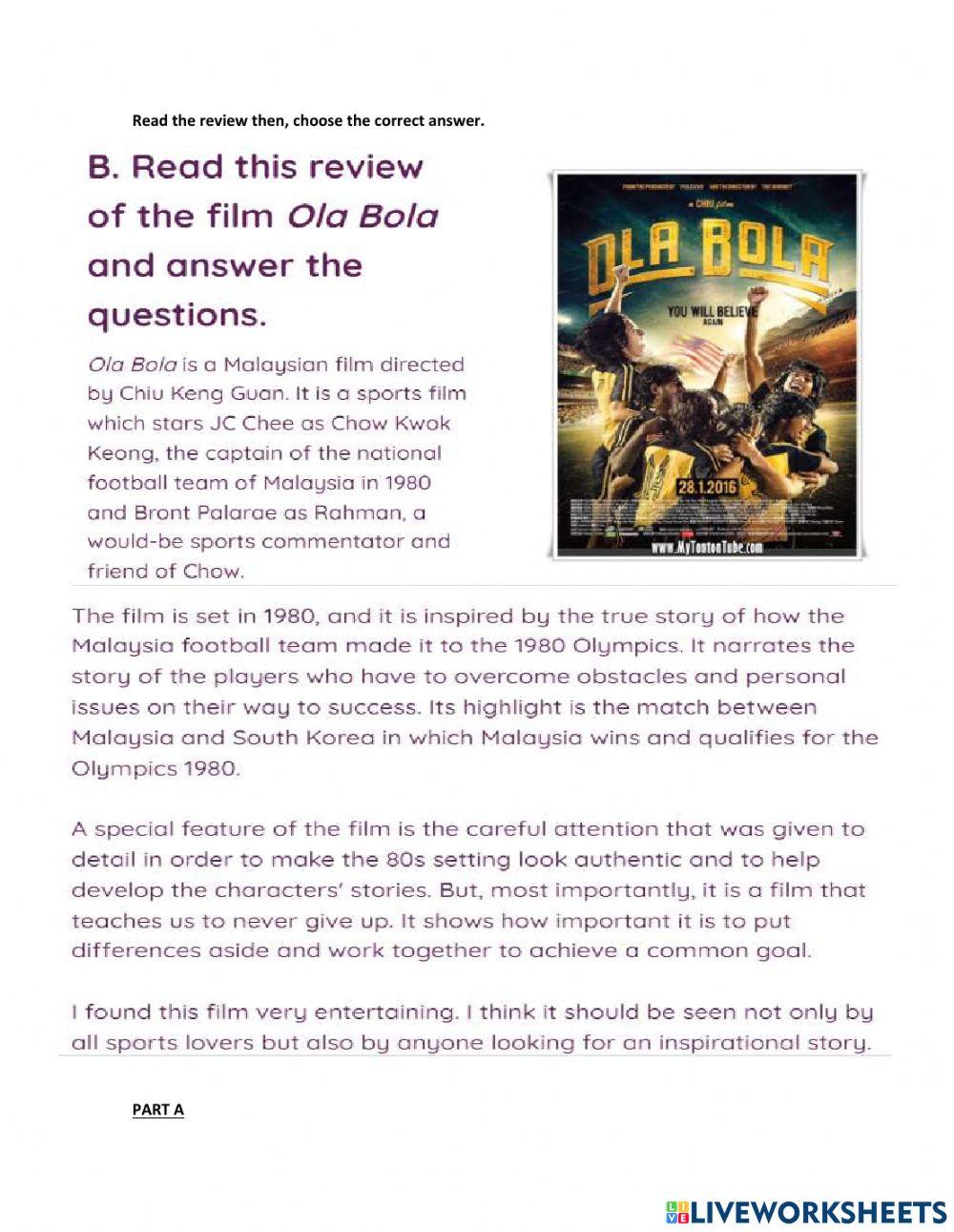 Review : film worksheet | Live Worksheets