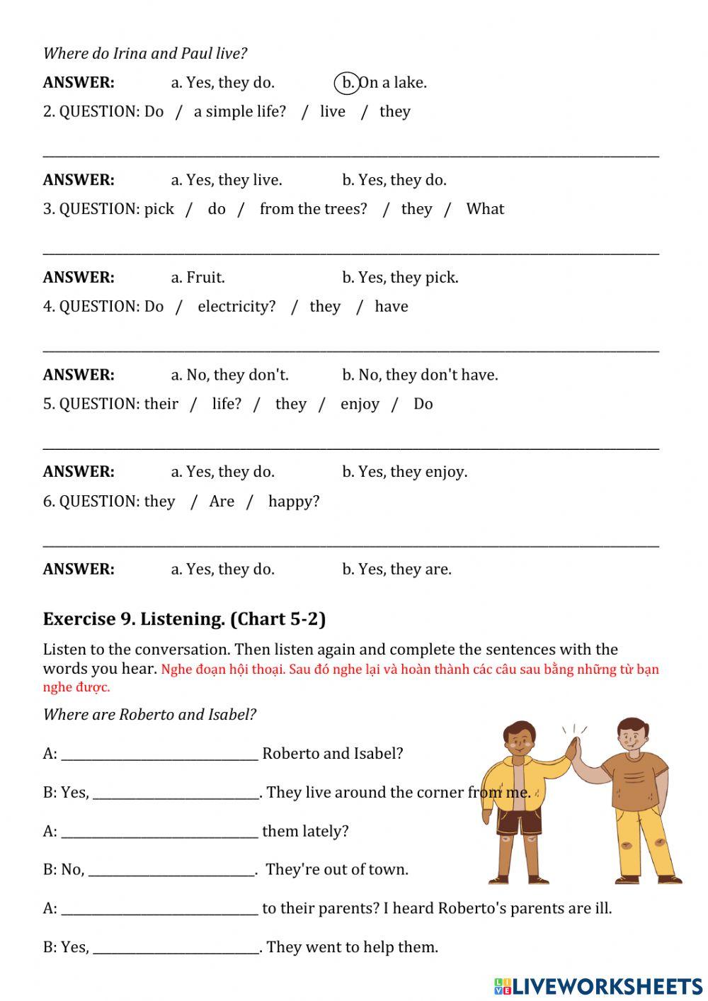 Asking questions 2 exercise | Live Worksheets