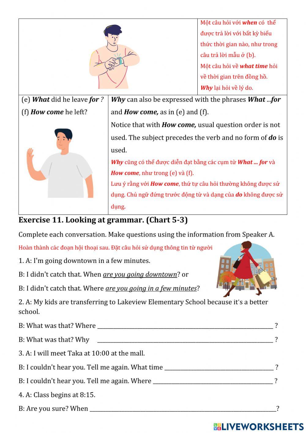 Asking questions 2 exercise | Live Worksheets