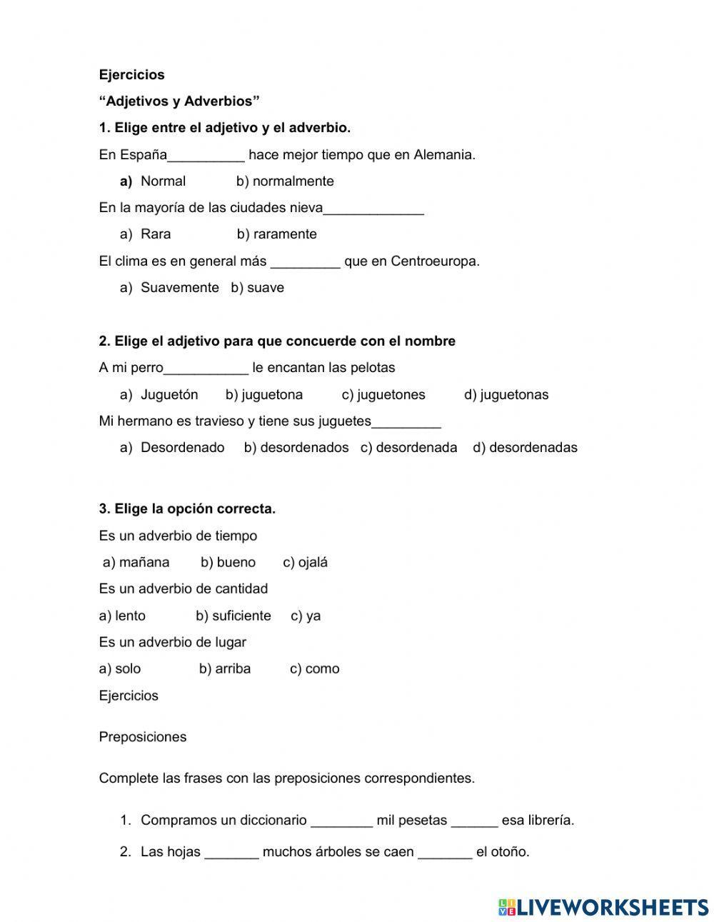 Ejercicios de gramatica 2011731 | Carolina Chiquillo