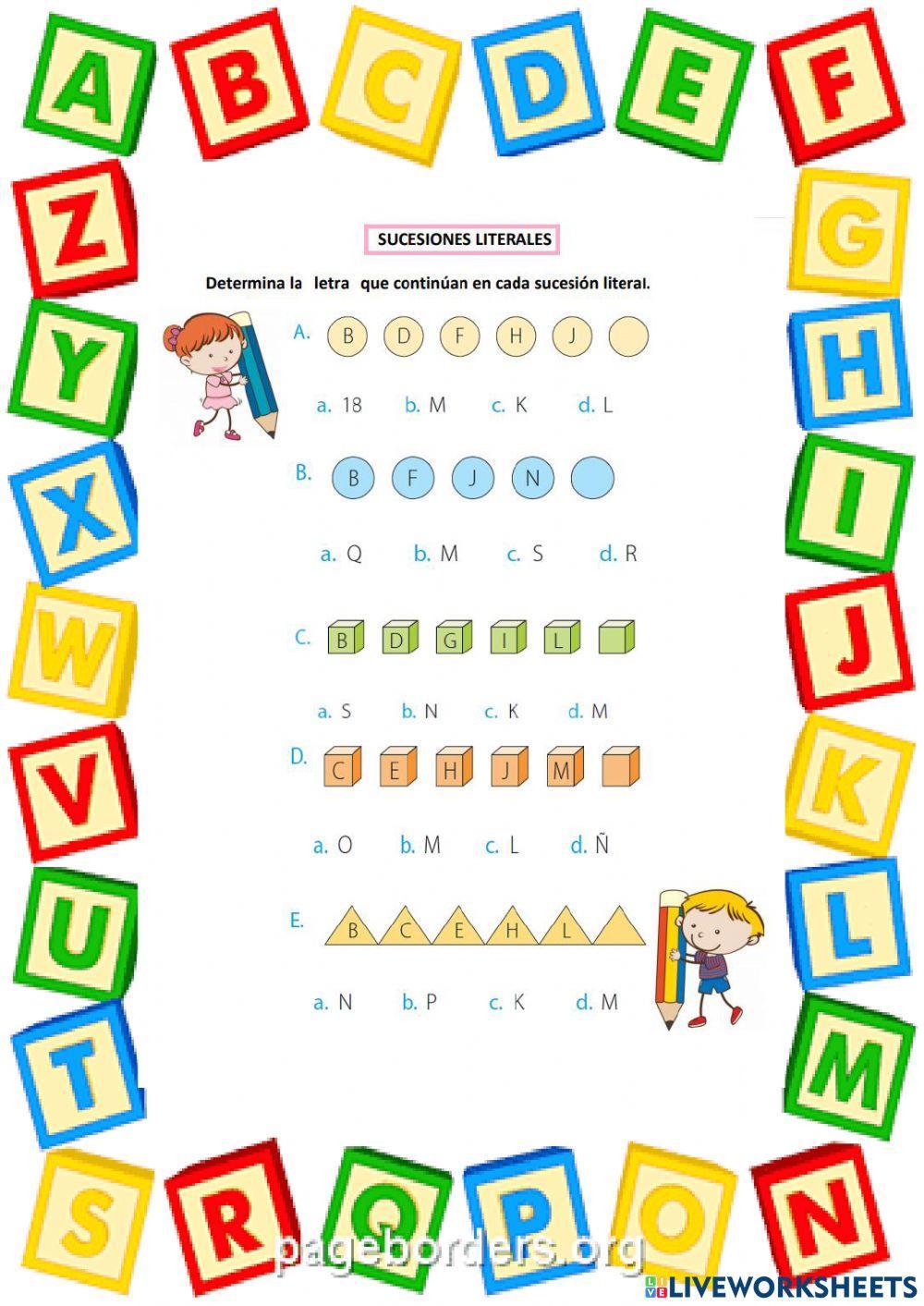 Sucesiones lite… | Free Interactive Worksheets | 2012079