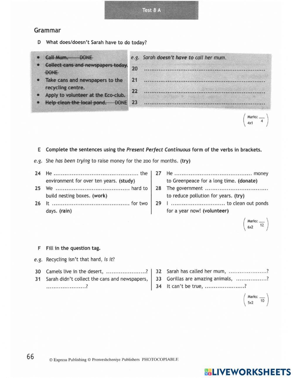 Spotlight 7 test online exercise for | Live Worksheets