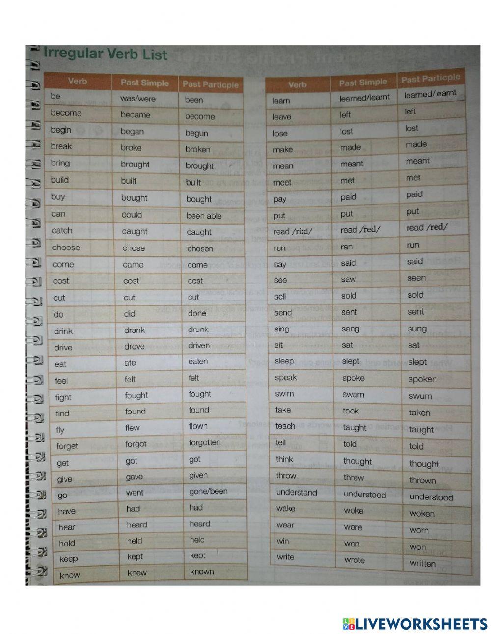 Next Move 2 irregular verbs 2012497 | ViktoriaSad