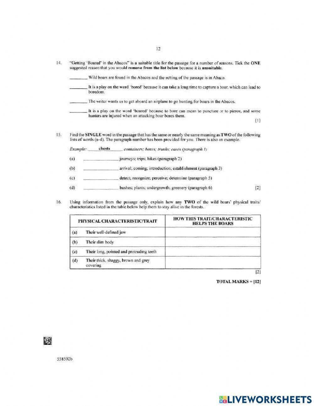 Past BJC 2018-R… | Free Interactive Worksheets | 2012572