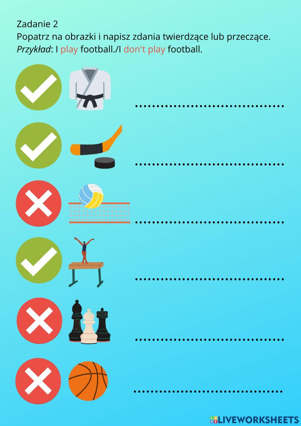 Sport online exercise for Elementary | Live Worksheets