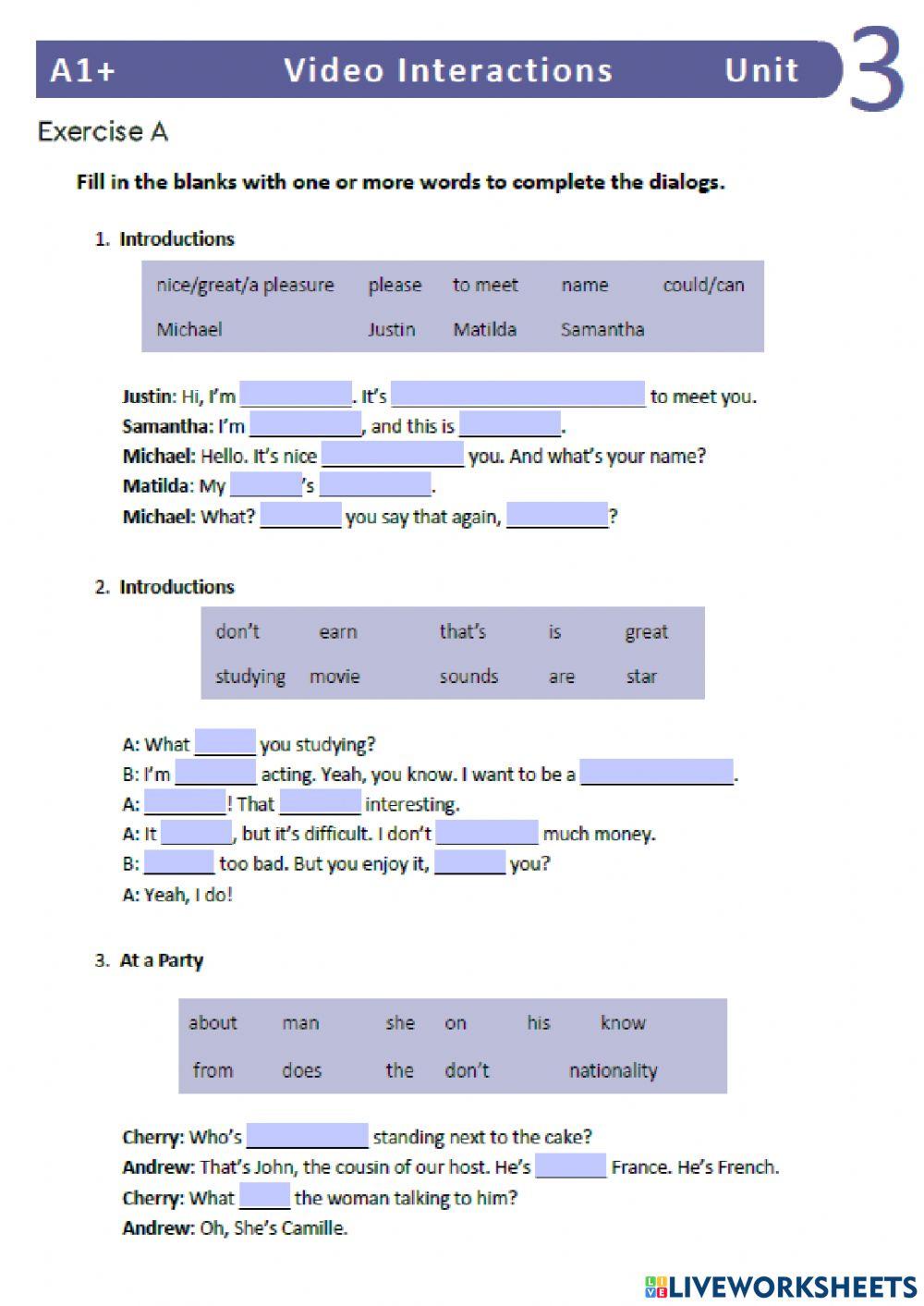 ???INTERACTIONS | Free Interactive Worksheets | 2836330