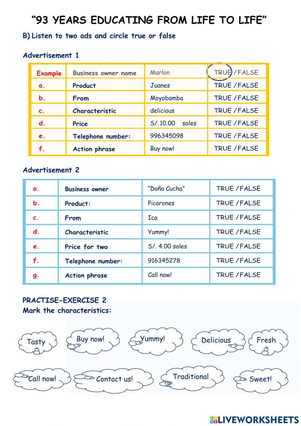 Local and Global Ads online exercise for | Live Worksheets