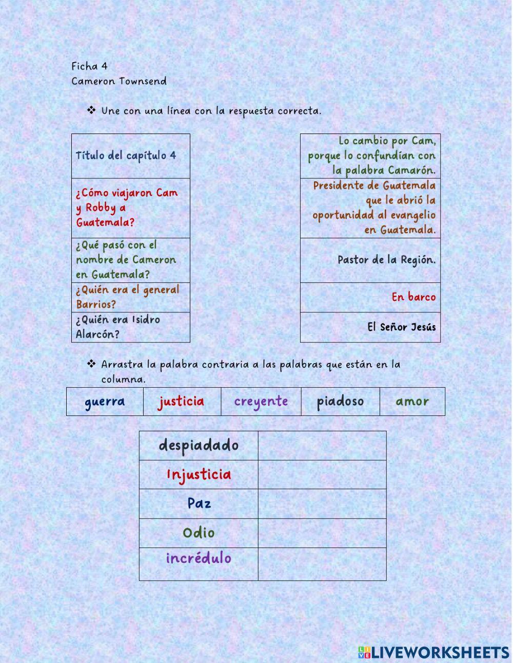 2013068 | Comprensión de Lectura capítulo 4 Cameron