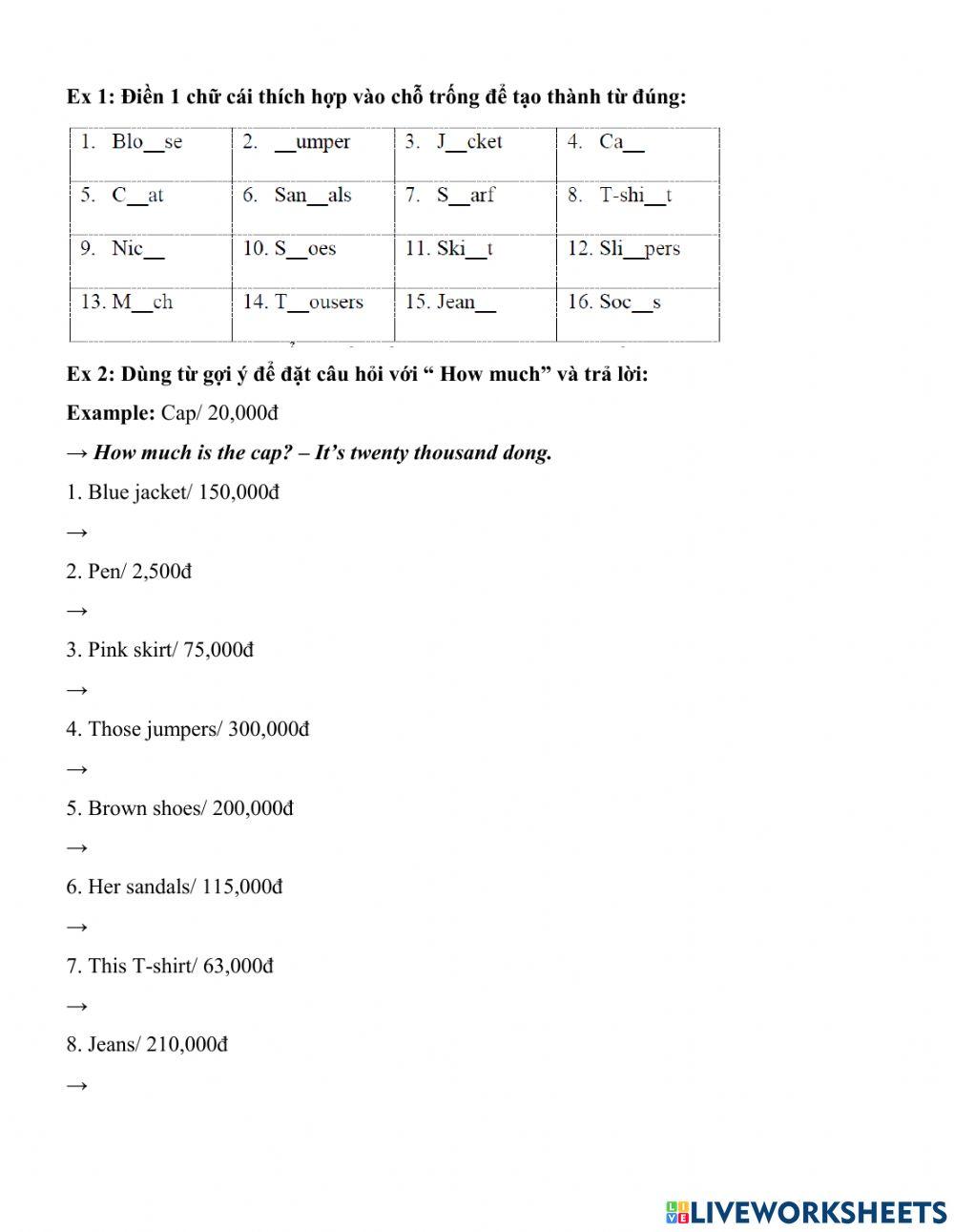 Shopping and Money interactive worksheet | Live Worksheets