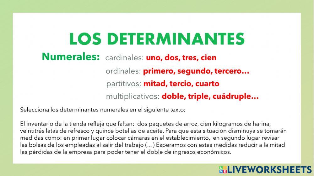 los determinant… | Free Interactive Worksheets | 5330975