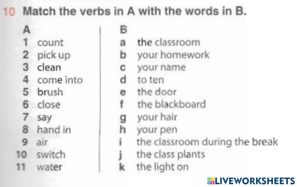 Classroom jobs worksheet | Live Worksheets