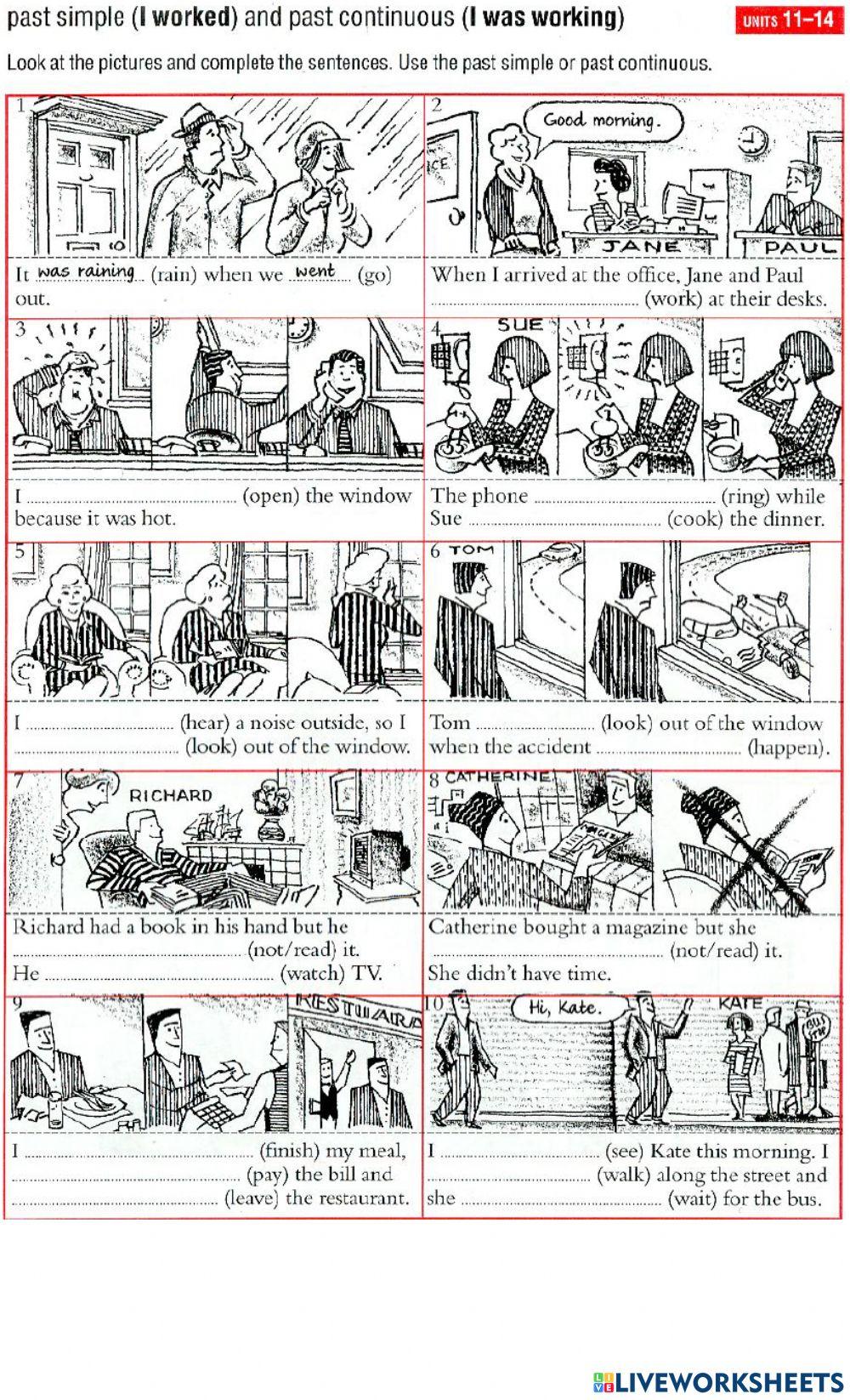 Past exercises worksheet | Live Worksheets