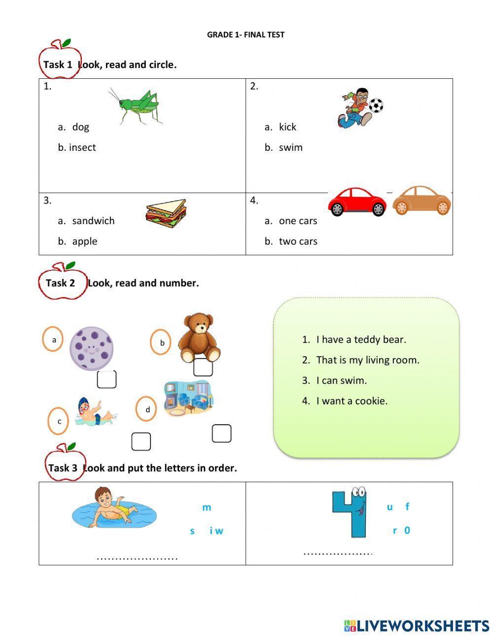 English 1 free activity | Live Worksheets