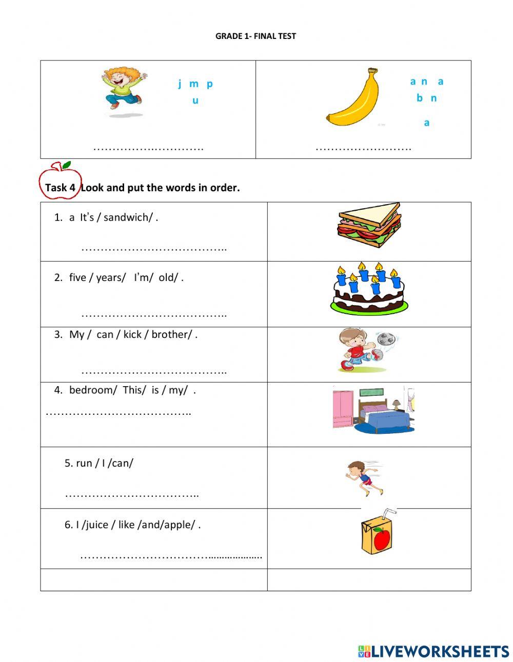 English 1 free activity | Live Worksheets